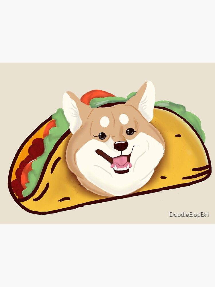 "Doggo Taco " Sticker for Sale by DoodleBopBri | Redbubble