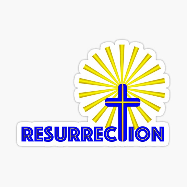 "Resurrection & Cross Design | Christian" Sticker for Sale by ...