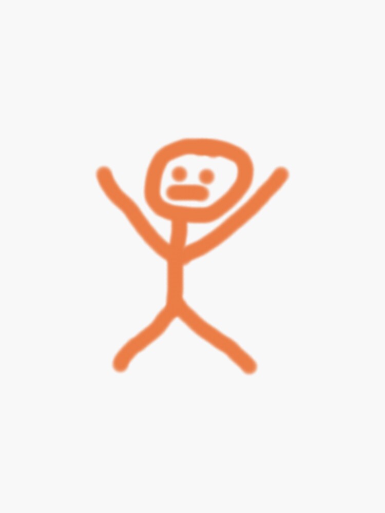 "orange stickman" Sticker for Sale by stickmanstuff | Redbubble
