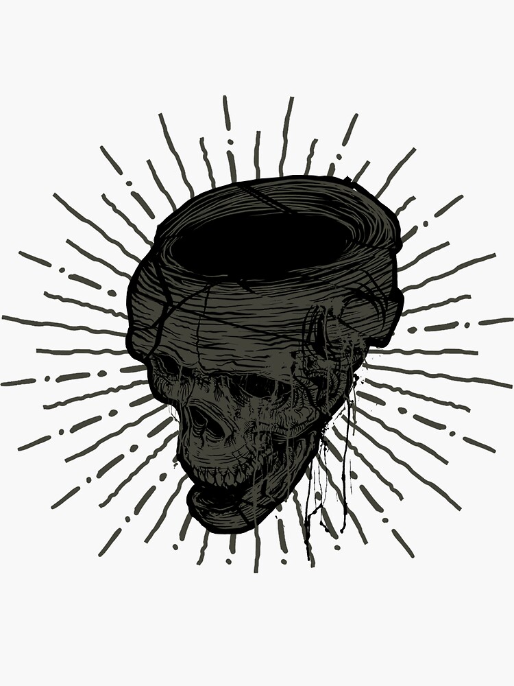 "Empty Skull Artwork - Funny Tattoo " Sticker by TinoThreads | Redbubble