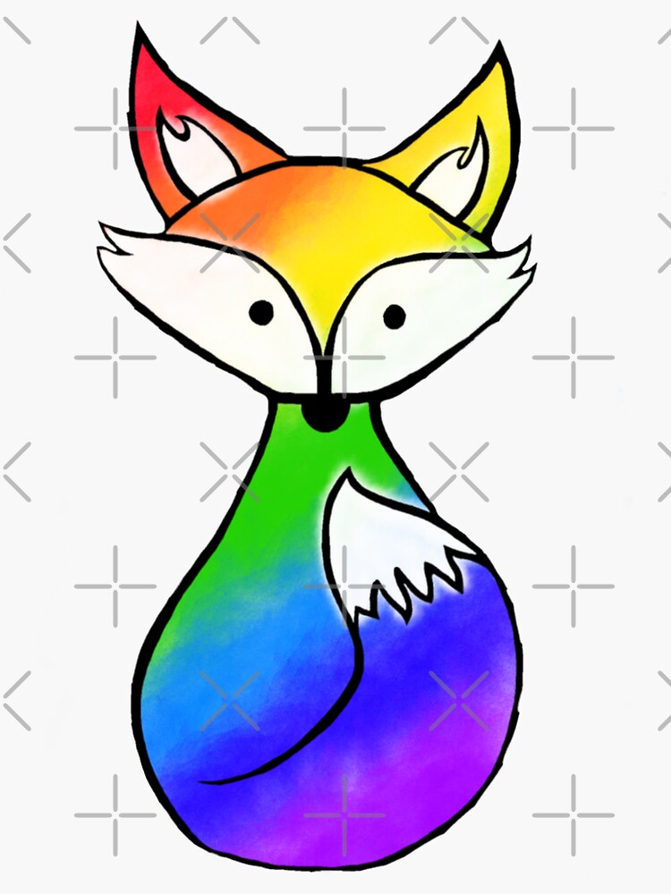 "Rainbow Fox" Sticker for Sale by CamoKitten | Redbubble