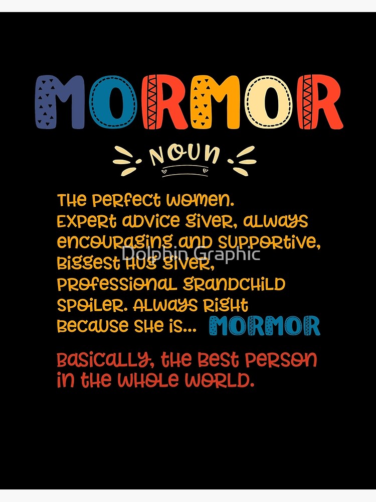 "Mormor Definition Grandma Family Cute Name Women Gift" Art Board Print ...