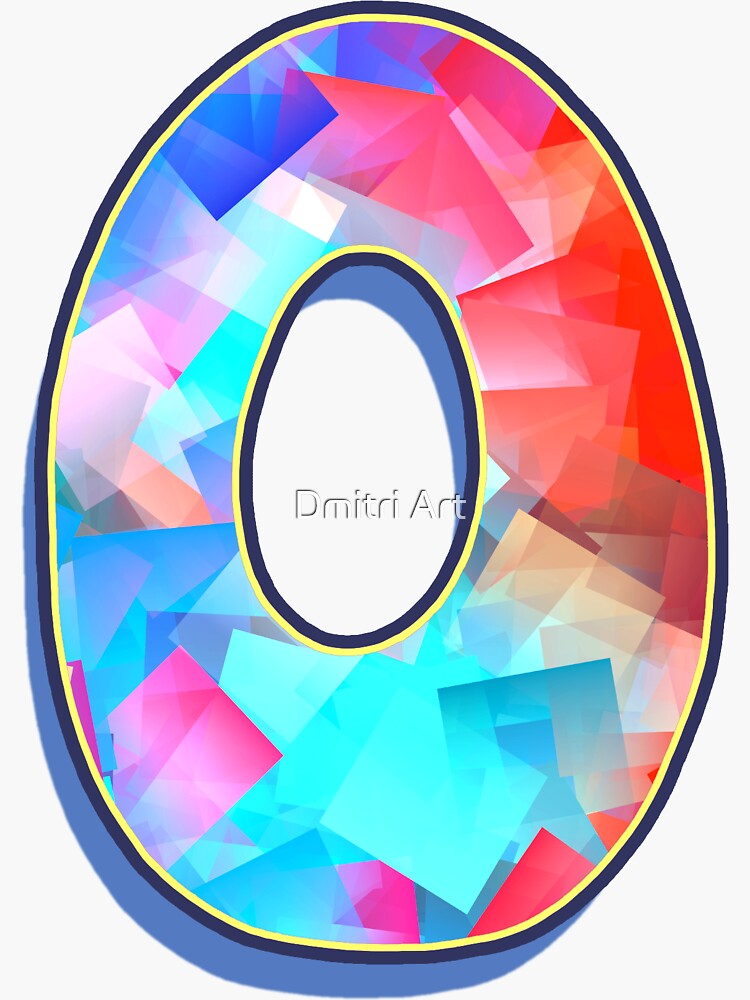 Pegatina «Letra O - Mezcla de colores» de paintcave | Redbubble