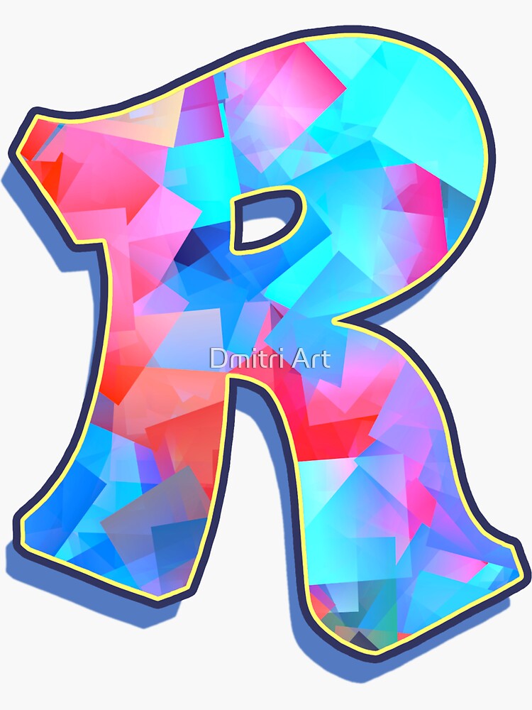 Pegatina «Letra R - Mezcla de colores» de paintcave | Redbubble