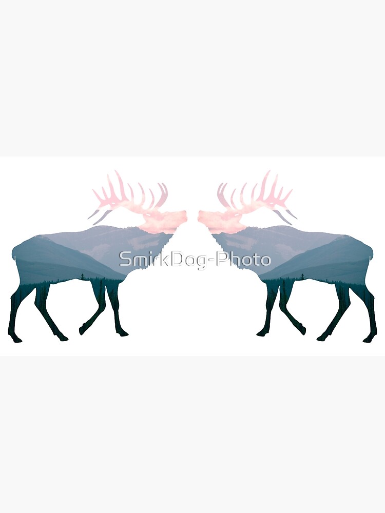 "Duo Pink Elk Silhouette" Art Print by SmirkDog-Photo | Redbubble