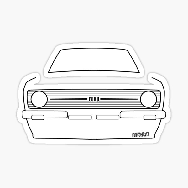 "Ford Escort Mk2 RS Mexico classic car outline graphic (black)" Sticker ...