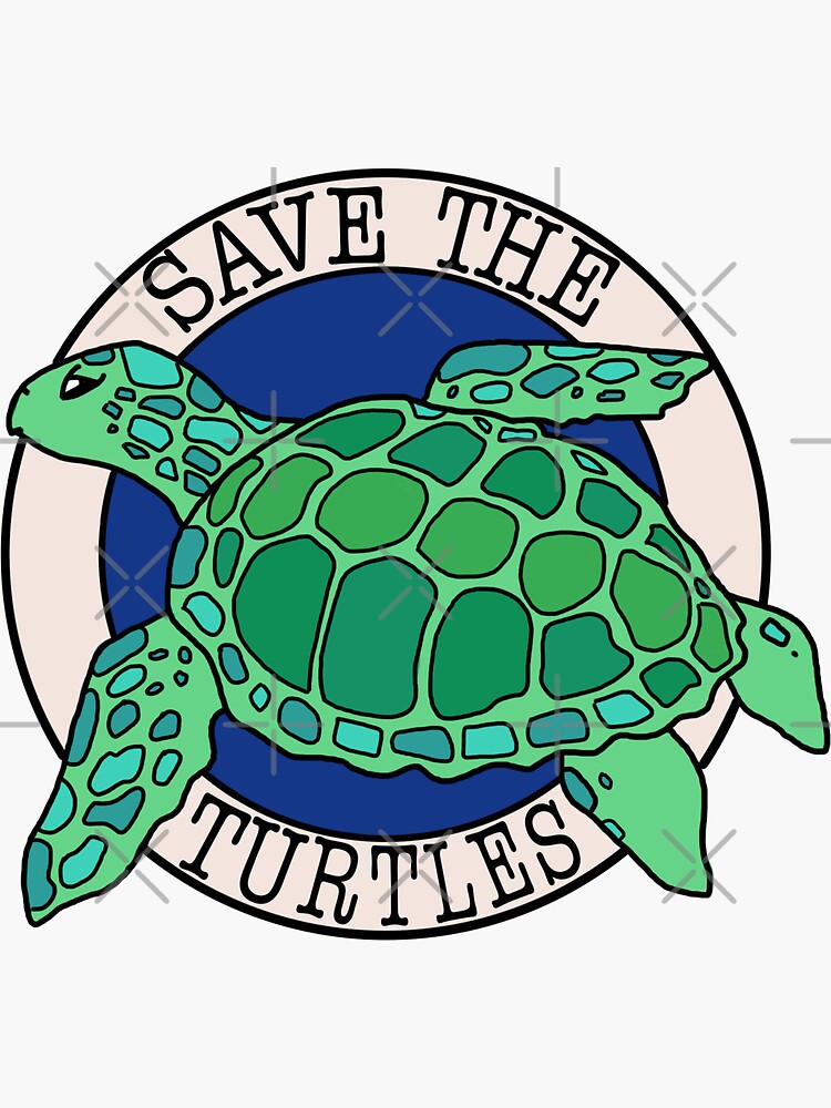 "save the turtles" Sticker for Sale by lazliburrito | Redbubble