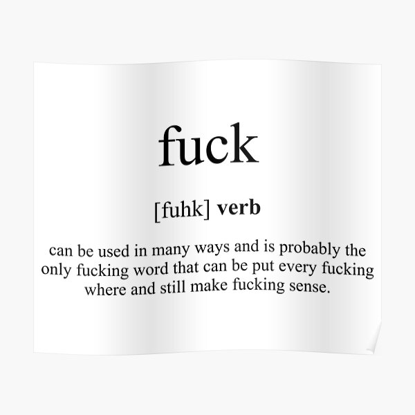 Fuck Definition Dictionary Collection Poster For Sale By