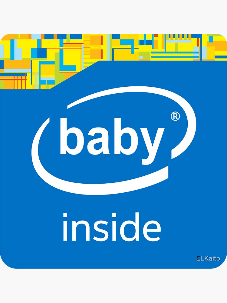 "Intel Baby Inside Logo Meme" Sticker by ELKaito | Redbubble