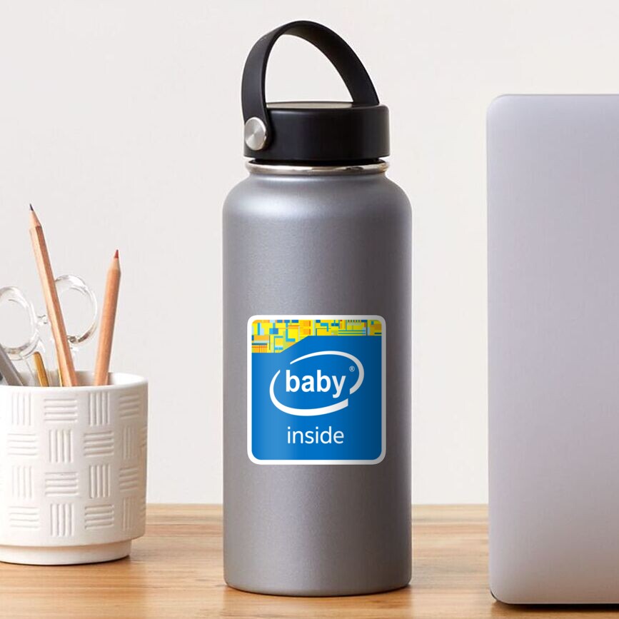 "Intel Baby Inside Logo Meme" Sticker for Sale by ELKaito | Redbubble