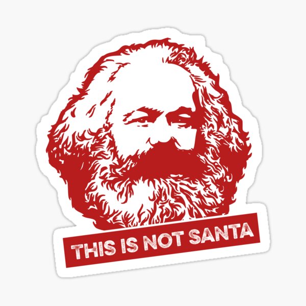 "This is not Santa - Karl Marx" Sticker by dirimir | Redbubble