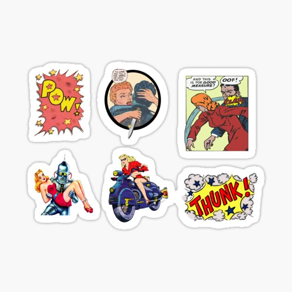 "Comic Book Sticker Extra value 6 pack" Sticker for Sale by Murray-Mint ...