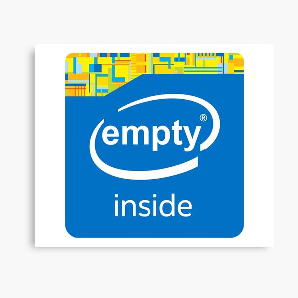 "Intel Empty Inside Logo Meme" Canvas Print for Sale by ELKaito | Redbubble