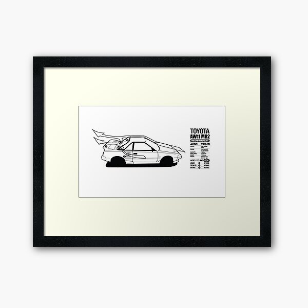 "Toyota AW11 MR2 - AERO Graphic - PRINT" Framed Art Print for Sale by ...