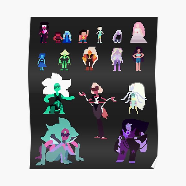 "Pixel Gems" Poster by jordanlbender | Redbubble