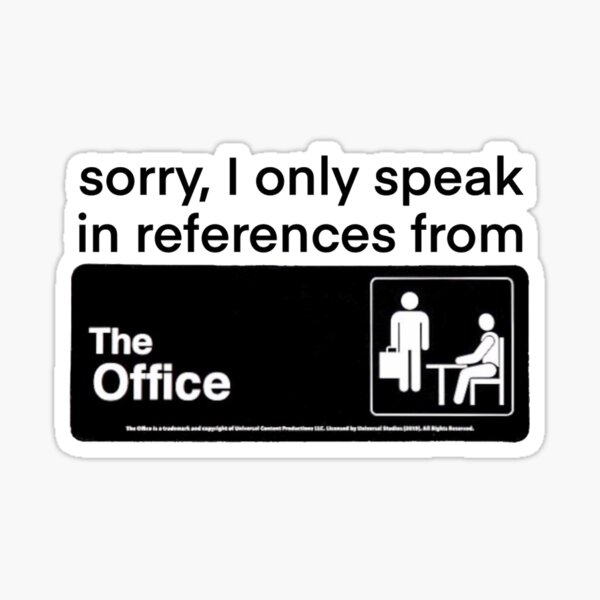 "office references sticker" Sticker by amswearinginn | Redbubble