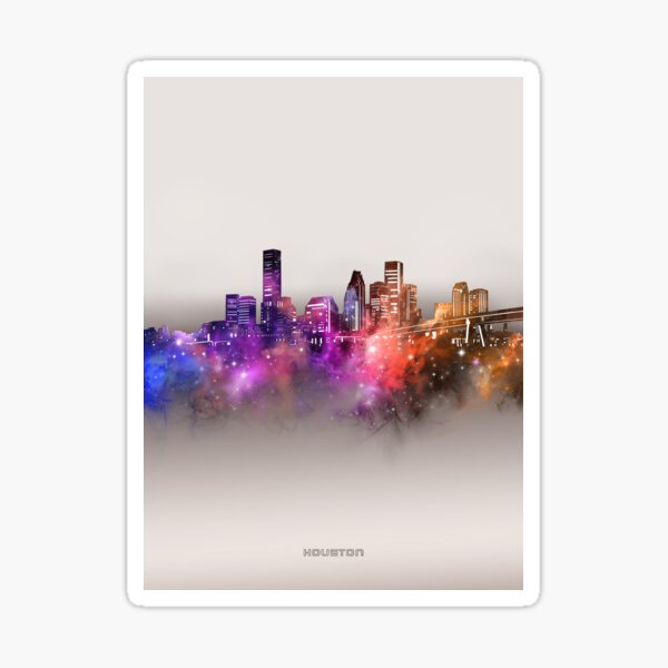 "houston skyline" Sticker for Sale by BekimART2 | Redbubble