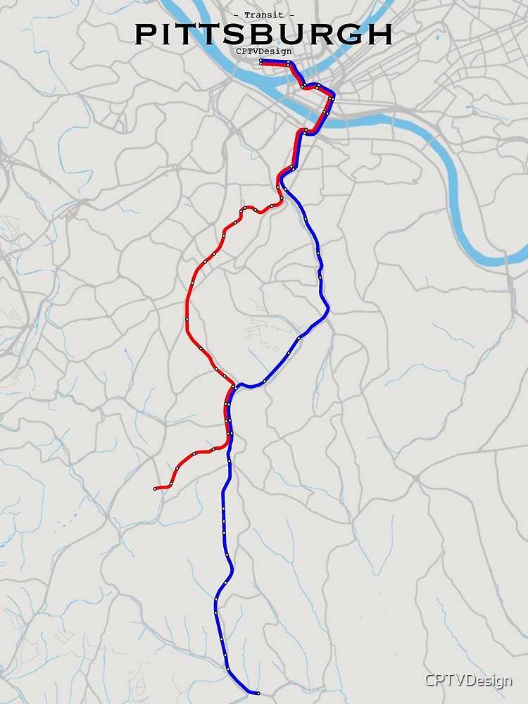 "Pittsburgh Transit Map" Poster by CPTVDesign | Redbubble