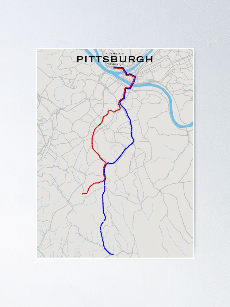 "Pittsburgh Transit Map" Poster by CPTVDesign | Redbubble