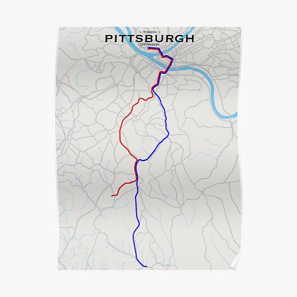 "Pittsburgh Transit Map" Poster by CPTVDesign | Redbubble
