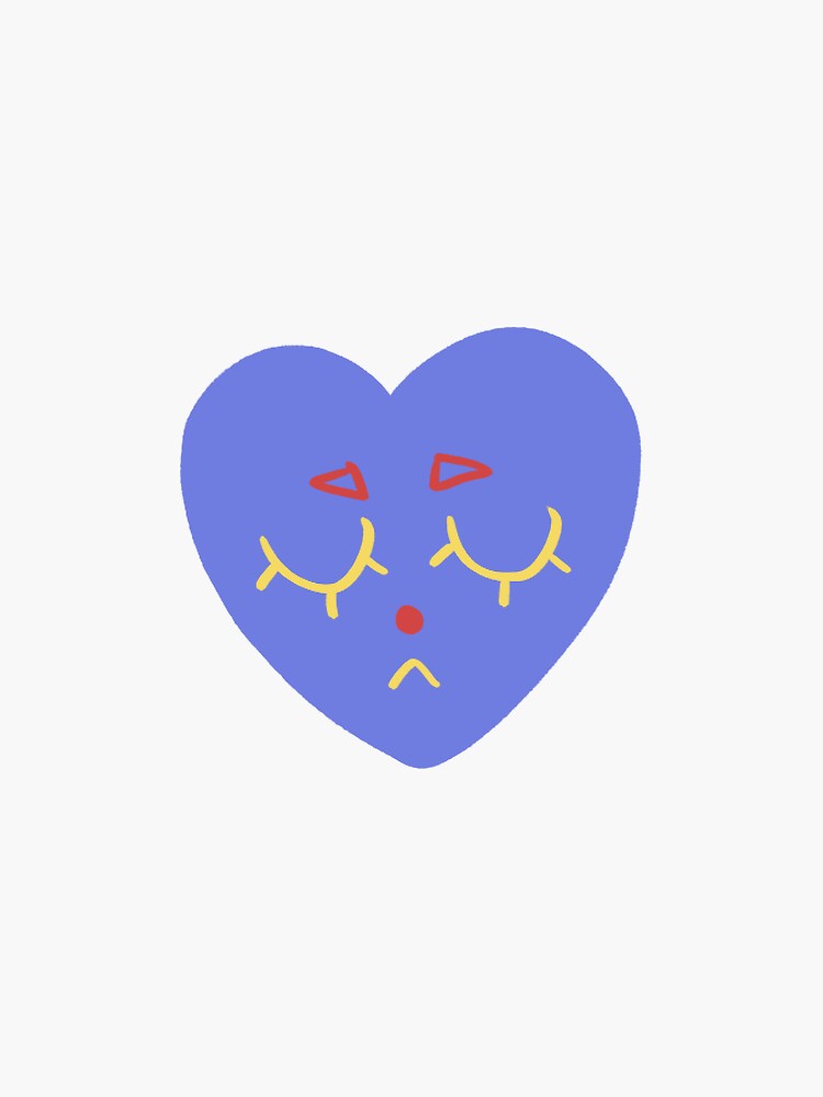 "sad heart boi" Sticker for Sale by sweetjellyart | Redbubble