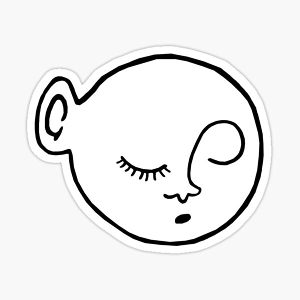 "sleepy face" Sticker for Sale by andie-artworks | Redbubble