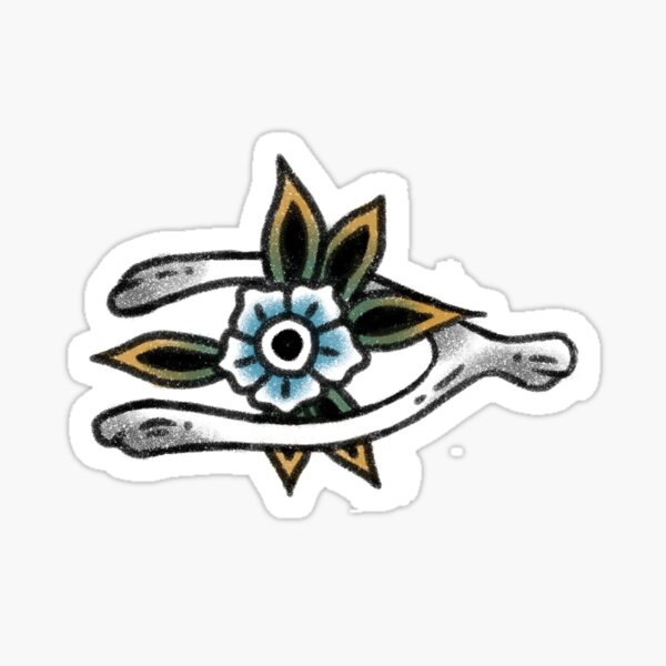 "American Traditional Wishbone" Sticker for Sale by cjiki | Redbubble