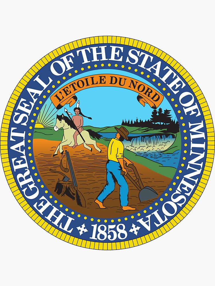 "Minnesota Great Seal" Sticker by FunWithFlags | Redbubble