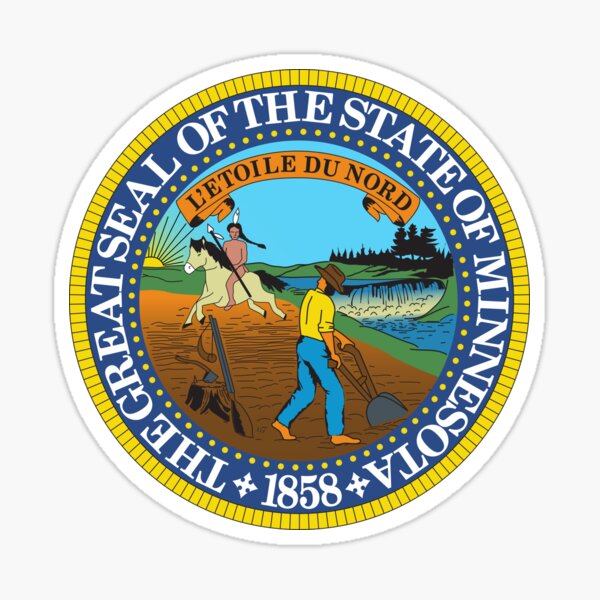 "Minnesota Great Seal" Sticker by FunWithFlags | Redbubble