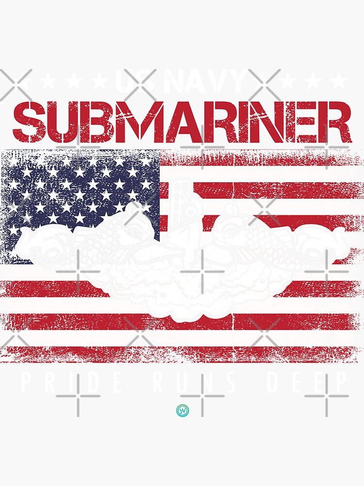 "US Navy Sub Veteran Submariner Pride Runs Deep Gift " Sticker by ...