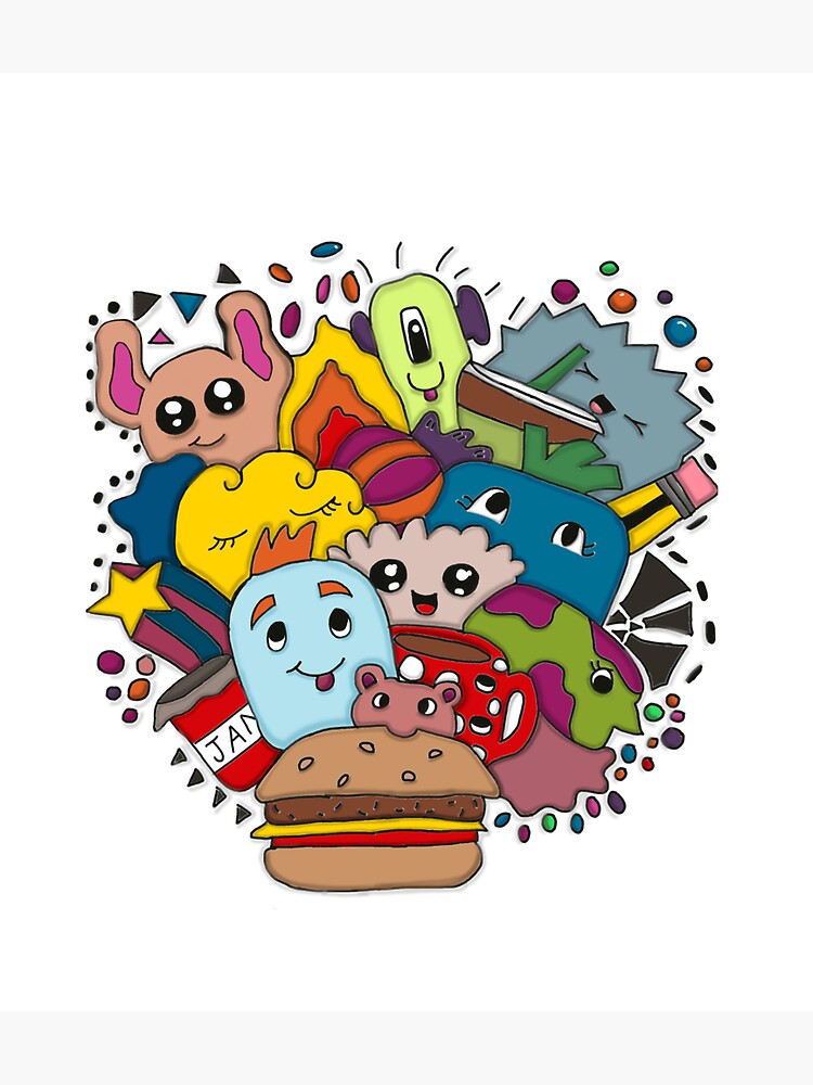 "Cartoon pop out characters " Sticker for Sale by amandalisi | Redbubble