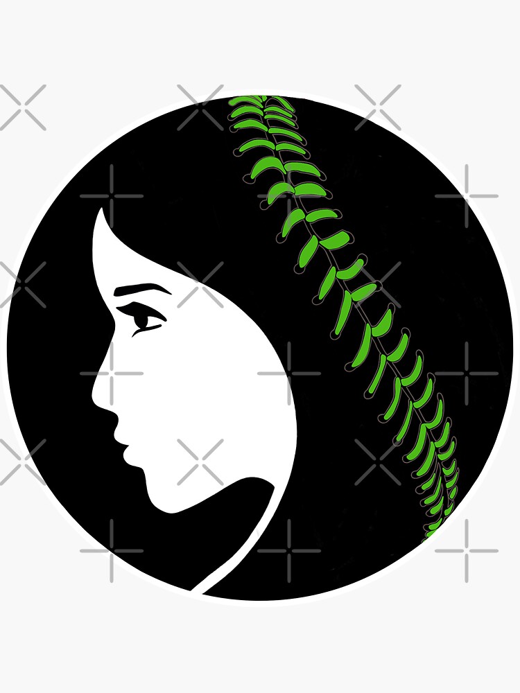 "Girls and Womens Softball Design Green " Sticker by FanWearHawaii ...