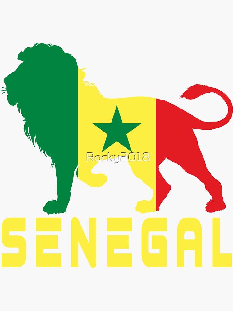 "Senegal lion design with flag / gift" Sticker for Sale by Rocky2018 ...