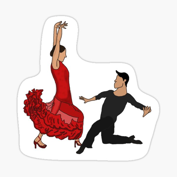 "Salsa Dancers" Sticker for Sale by dominiccivilart | Redbubble