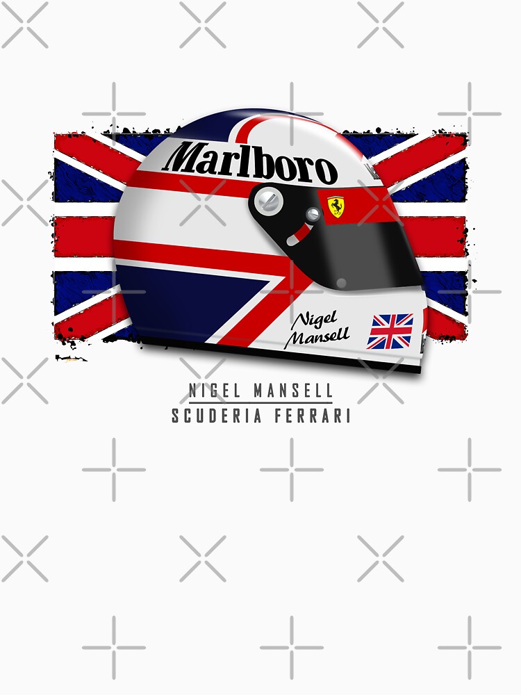 "Nigel Mansell - 640 1989 - helmet Flag Art Print" T-shirt by JageOwen ...
