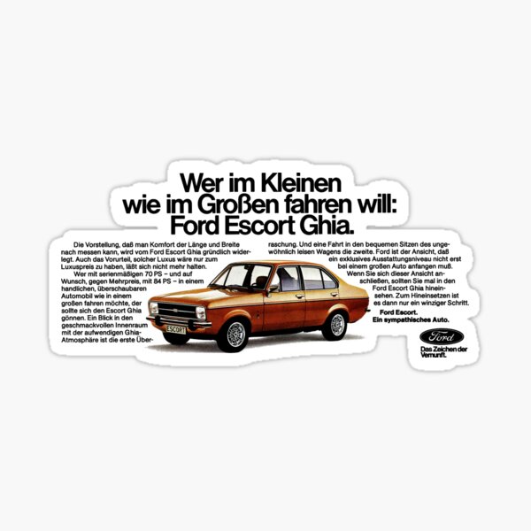 "FORD ESCORT MK2 GHIA" Sticker for Sale by ThrowbackM2 | Redbubble