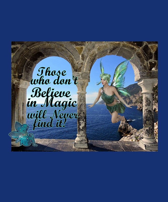 "Fairy theme inspirational quote, magic design for girls" by ...