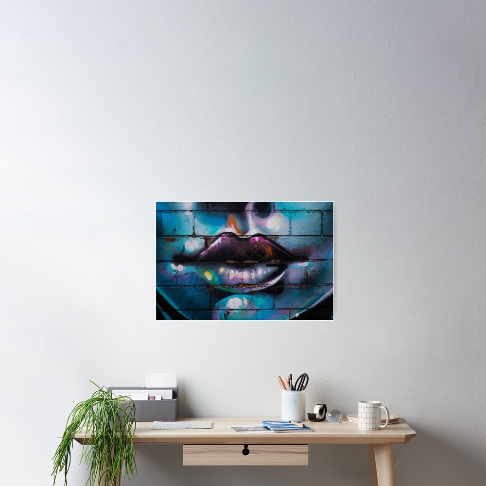 "Lips Street Art" Poster for Sale by Grale385 | Redbubble