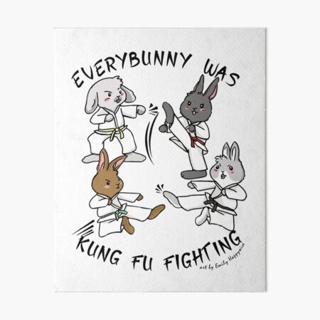 "Everybunny Was Kung Fu Fighting Bunny/Rabbit Lover" Art Board Print ...