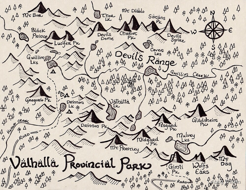 "Valhalla Map" by Abby Wilson | Redbubble
