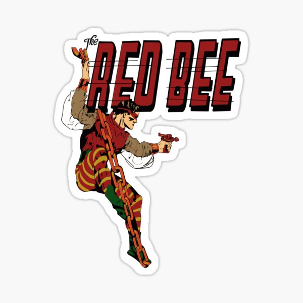 "Forgotten Super Hero The Red Bee" Sticker by HatandSpecs | Redbubble