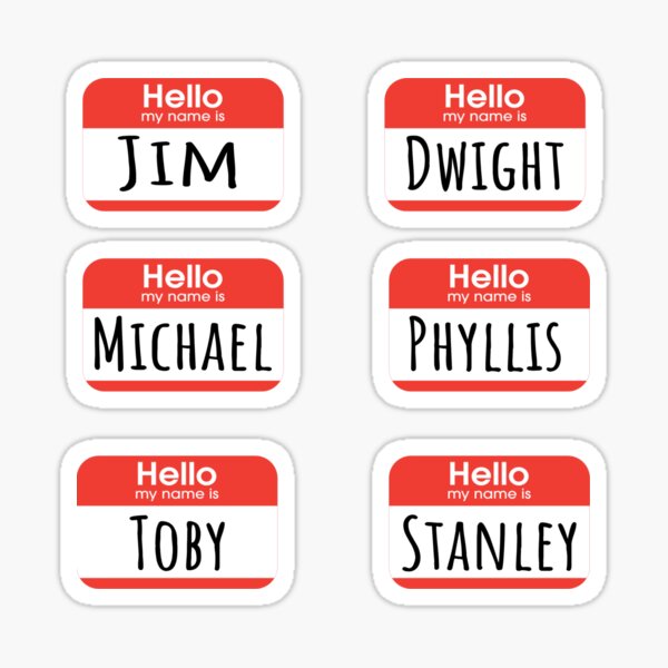 "the office names 1" Sticker for Sale by TheBoyTeacher | Redbubble