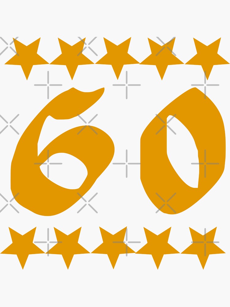 "60 star pattern, 60th birthday, give 60th" Sticker for Sale by Kirei ...