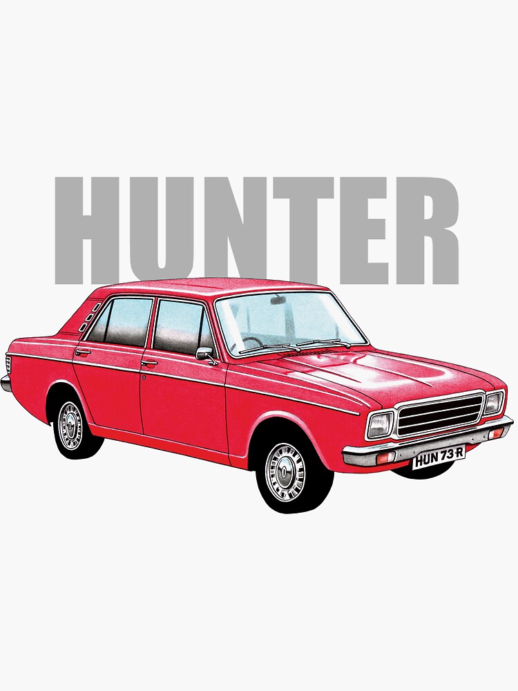 "Chrysler (Hillman) Hunter Saloon Illustration" Sticker by Retroblast ...