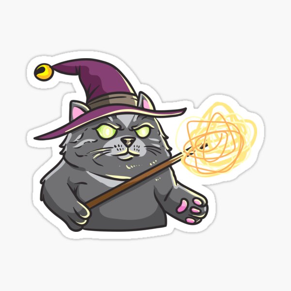 "Wizard Whoosh Cat Dank Meme" Sticker for Sale by HappyMonkeyTees ...