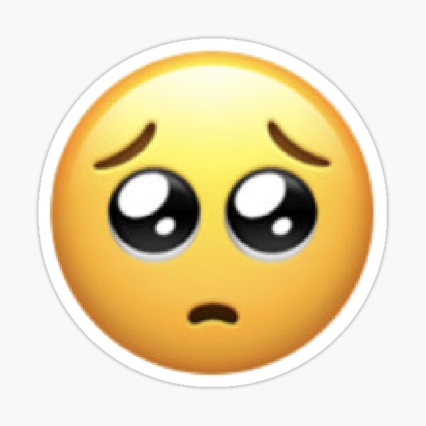 "pleading puppy eye face emoji" Sticker by kelseyyin | Redbubble
