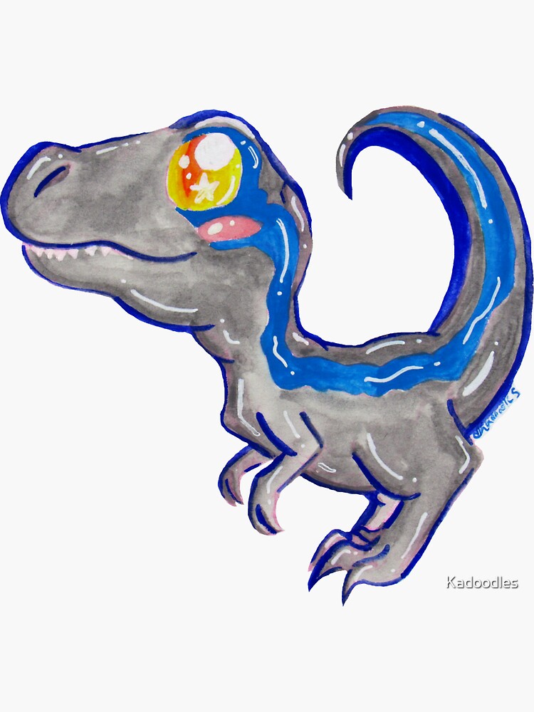 "Kawaii Velociraptor" Sticker for Sale by Kadoodles | Redbubble