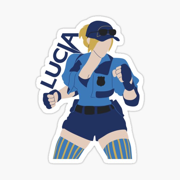 "Lucia SFV Minimalist Vector Trace" Sticker by CyanOhm | Redbubble