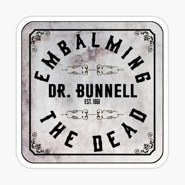 "Doc Bunnell's Embalming" Sticker for Sale by ModernPop | Redbubble