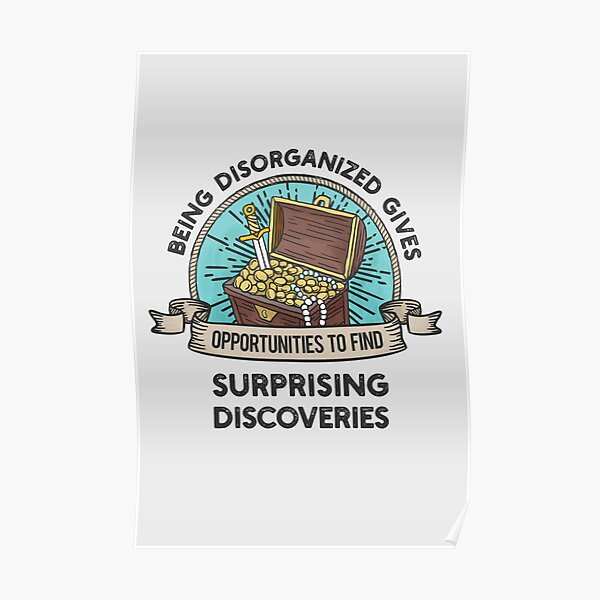 "ADHD awareness about disorganization, designed with treasure box in ...